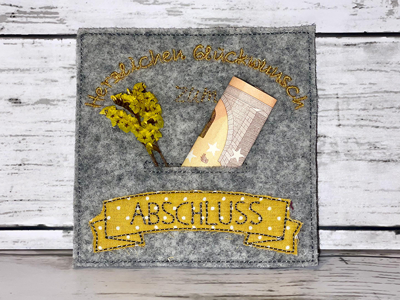 Stickzeit - Wunscherfüller Abitur Abschluss - ITH-Stickdatei