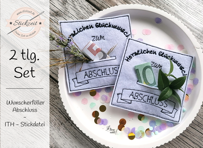 Stickzeit - Wunscherfüller Abitur Abschluss - ITH-Stickdatei