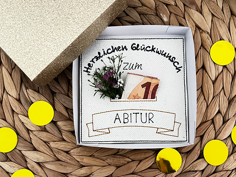 Stickzeit - Wunscherfüller Abitur Abschluss - ITH-Stickdatei