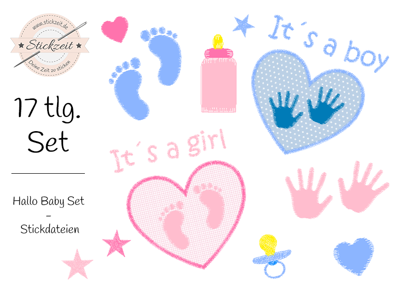 Stickzeit - Hallo Baby Set - Stickdateien