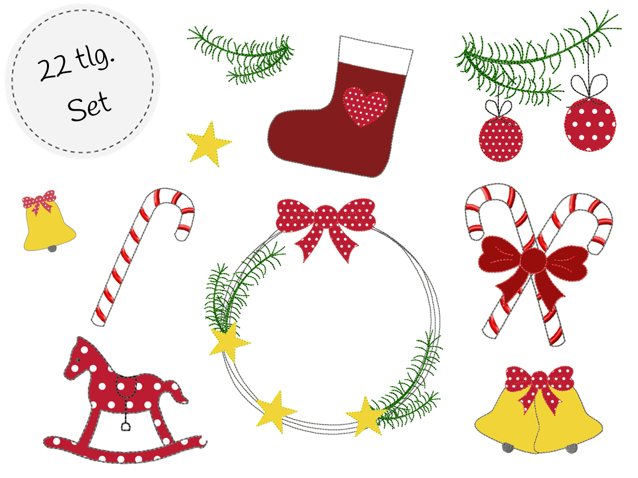 Stickzeit - doodle Tannen Set